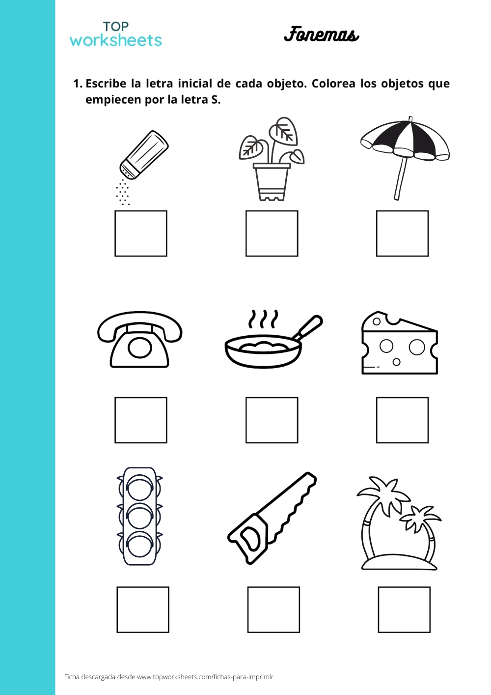 La letra S, ficha para imprimir | TopWorksheets