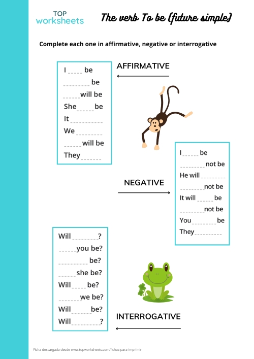 Future simple to be, ficha para imprimir | TopWorksheets
