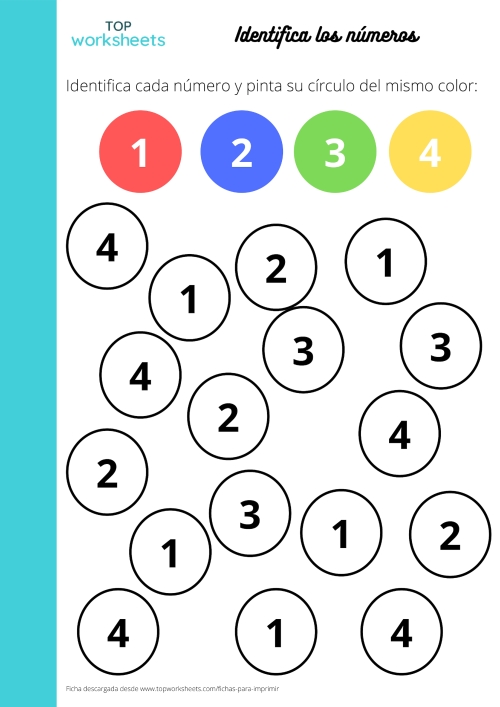 Identifica los números, ficha para imprimir | TopWorksheets