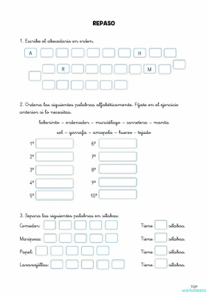 Completa el abecedario, ficha para imprimir | TopWorksheets