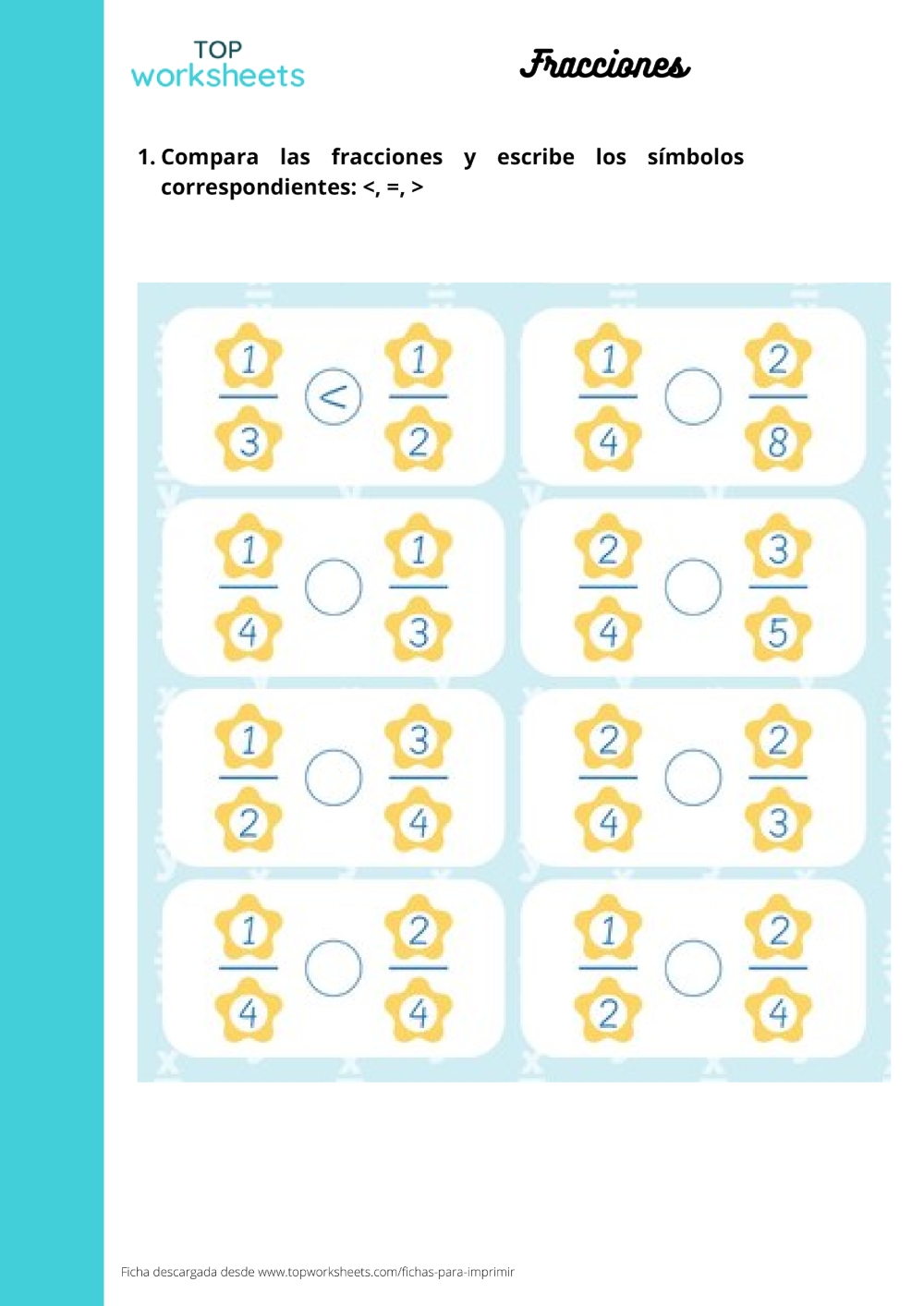 Ficha para imprimir: Escribe los símbolos Página 1 | TopWorksheets