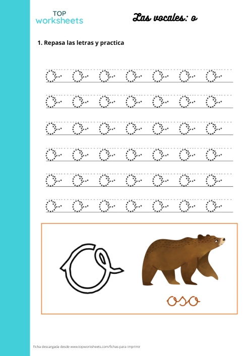 La e, ficha para imprimir | TopWorksheets